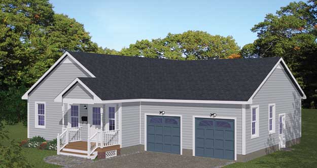 Free Home Plans - New Line Home Design Plan #502-01 - 3 Bedroom, 2 Bath ...
