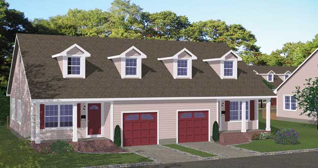 Free Home Plans - New Line Home Design Plan # 909 - 2 Unit, 1508/Sqft ...