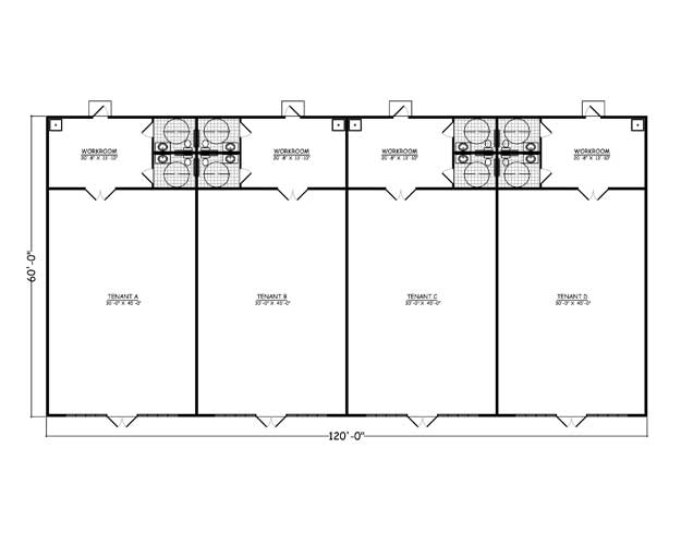 Free Home Plans - New Line Home Design Plan # 973 - 4 Tenant, 7200/Sqft ...
